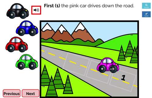 Car Following Directions with First, Next & Last by Jennie's Speech Room