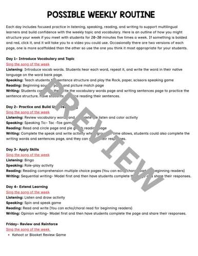 Newcomer ELL Food Unit -- Low Prep, 4 Domains, WIDA ACCESS Prep | TPT