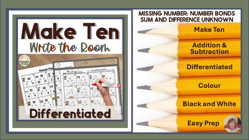 Make Ten to Add & Subtract Missing Numbers & Number Bonds to 10 ...