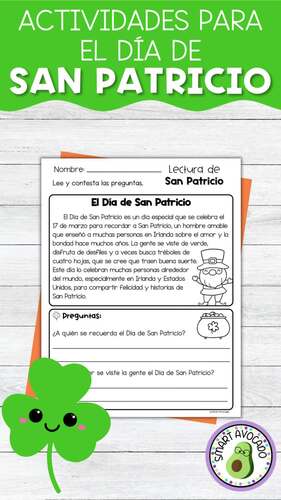Spanish No Prep St. Patrick's Day Activities Actividades San Patricio ...
