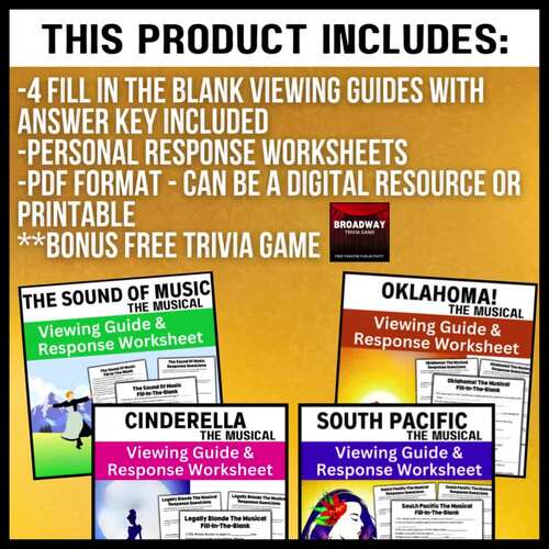 Rodgers & Hammerstein Musical Bundle → Viewing Guides & Response Worksheets
