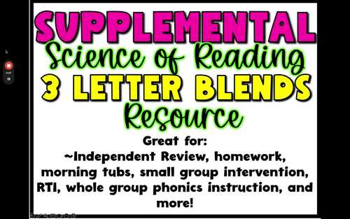 Trigraphs scr, shr, spl, spr, squ, str, thr Worksheets 3 Letter Blends ...