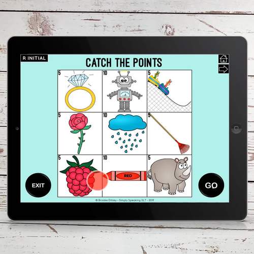 Catch the Points No Print Articulation Speech Game for iPad or Teletherapy