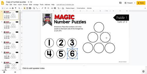 Magic Number Puzzles - Google Slides Digital Task Cards by Hooty's Homeroom