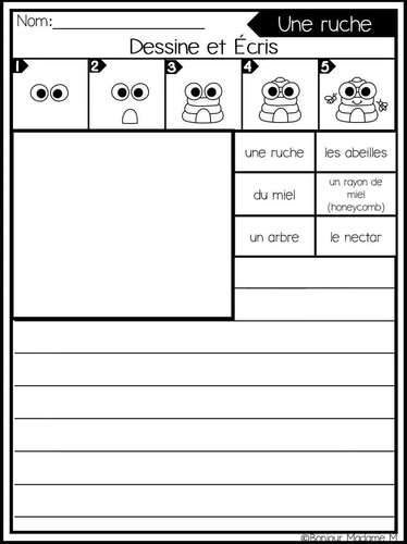 FRENCH Directed Draw and Write Worksheets | Dessin dirigé| SPRING - LE ...