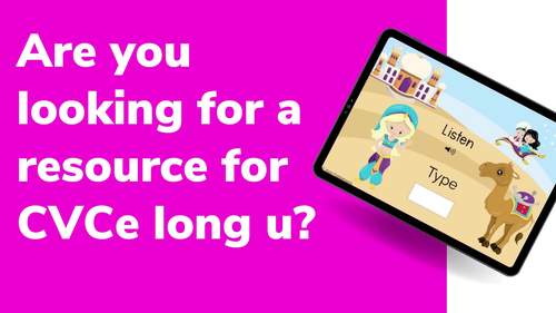 Listen and Spell Long u Words CVCe Boom Cards by Fiddleheads | TpT