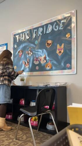 February Valentines Day Bulletin Board - Dog Theme - Conversation Hearts