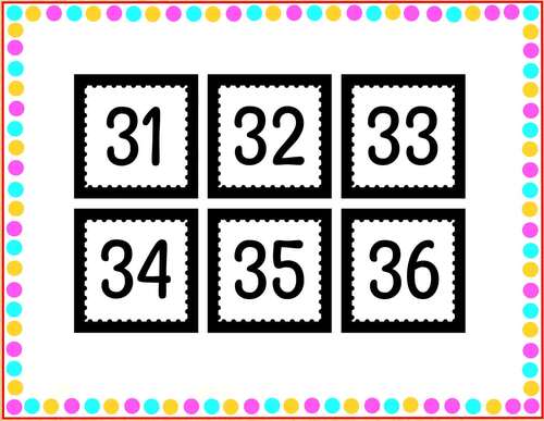 Printable Black and White Number Labels, Classroom Number Labels, Numbers