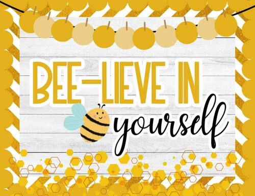 Beelieve In Yourself Bulletin Board Kit Door Classroom Positivity ...