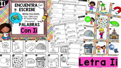 Spanish Write the Room Letter Ii | Bilingual Kindergarten Literacy Center