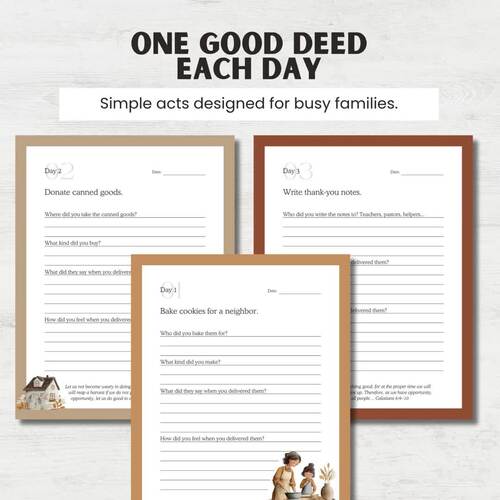 14-Day Good Deed Challenge for Families: Kindness Activity Homeschool ...