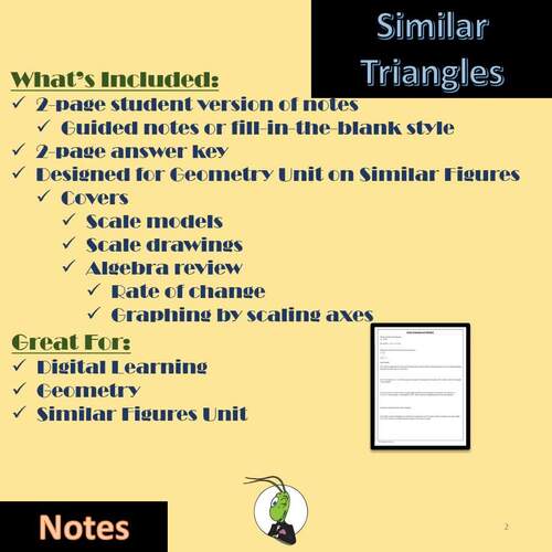 Scale Drawings and Models Guided Notes Similar Polygons Unit for Geometry