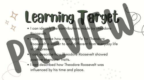 Theodore Roosevelt 1st Grade Lesson, Reading Comprehension, & Anchor Chart