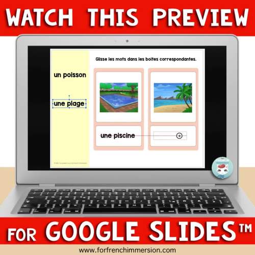 French Summer Vocabulary for Google Slides™ | Vocabulaire: l'été
