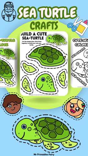 Sea Turtle Craft | Ocean Animals Activity by Mr Printables Fairy