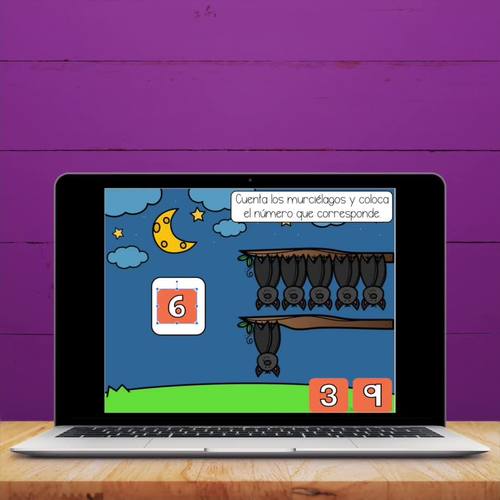 Actividades Matemáticas digitales kinder octubre Digital in Spanish Números