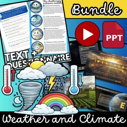 Weather and Climate Bundle | Escape Room + Reading Comprehension | Gr 2-4