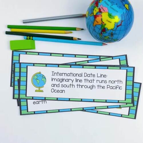 Geography and Map Skills Vocabulary Word Wall Cards | TPT