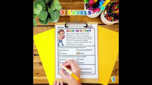 Hispanic Heritage Leaders Reading Comprehension Passages & Activities ...