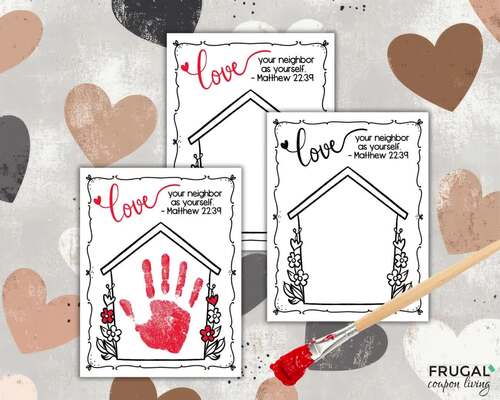 Love Your Neighbor Handprint Art Printable, Love Thy Neighbor Matthew 22:39
