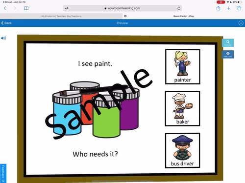 Open Ended Task Cards Who Needs It? BOOM Card Deck Speech Language Therapy