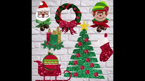 Glitter Holiday Moveable Clip Art for digital products by Jo Jo's Jungle