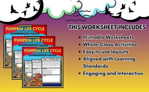 Pumpkin Life Cycle Mini-Book | Fall Science Comprehension Worksheet ...