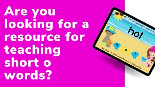 CVC Short o Practice Boom Cards With Audio | Literacy Digital Games