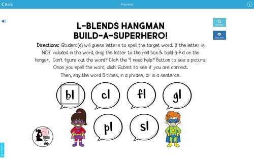 L Blends Articulation Boom Cards™ | Build A Superhero Game Speech