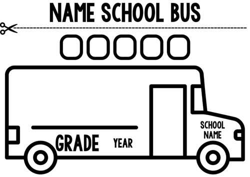 Back to School Bus Name Craft by TeachingWithMsEaster | TPT