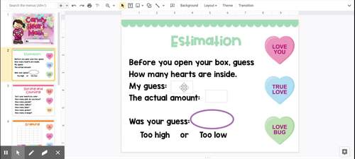 Digital Valentine Candy Heart Math Google Slide and Power Point | TPT