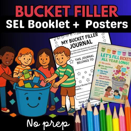 Bucket Filler Activity Back to School Booklet & Poster | Kindness SEL ...
