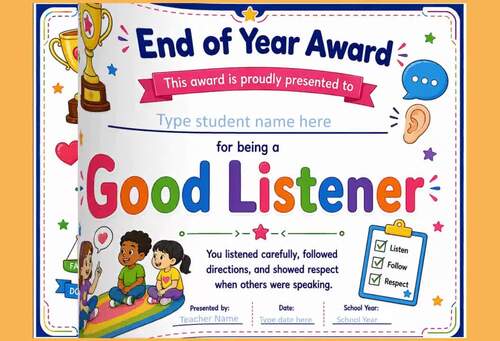 Editable End of Year Awards Certificates | Student Awards Color + B&W