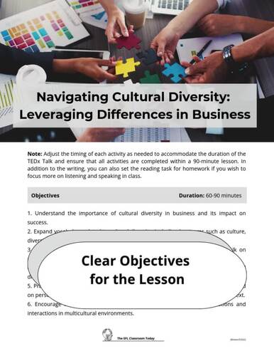 Navigating Cultural Diversity - LESSON PLAN by The EFL Classroom Today