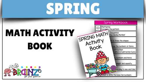 Spring Math Activity Book | Kindergarten & Grade 1 | Patterns,Counting ...