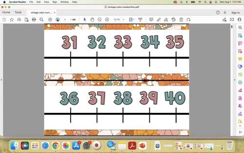 Vintage Calm Numberline by Ms Alesha Palmer | TPT