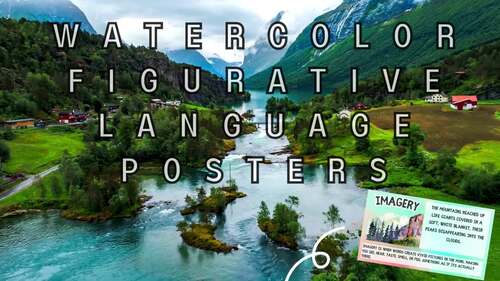 Watercolor Figurative Language Posters by Sunshine in Secondary | TPT