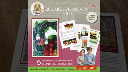 Food as Still Life Art Lessons, 6 Projects, Middle & Senior School
