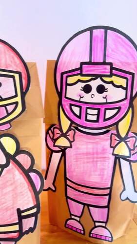 Thanksgiving Football Paper Bag Puppet Craft Templates | Fun Turkey ...