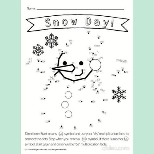 Winter Math Multiplication 3rd 4th Connect the Dots Winter Math | TPT