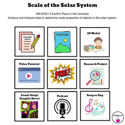 Scale of the Solar System: Choice Board (MS-ESS1-3) by Dr B Science