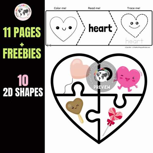 2D Shape Activity Puzzles: Color Trace Sort - Preschool Kindergarten ...