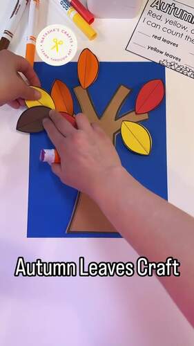 Fall Tree Leaves Craft Kindergarten Math Color Recognition Numbers Bulletin