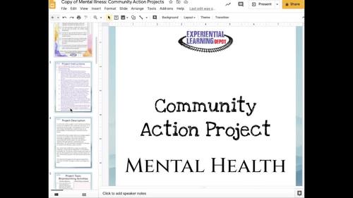 High School Mental Health Awareness Community Action Project | TPT