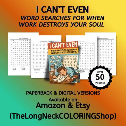 Workplace Burnout Word Search - Adult Puzzle Book for Professional ...