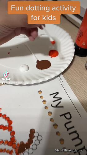Q-Tip Thanksgiving Dotting Activity & Tracing by Ms Elli Academy