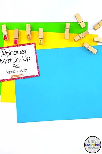 Alphabet ABC matching | Fall Letters Clip Clothespin Center Fine Motor