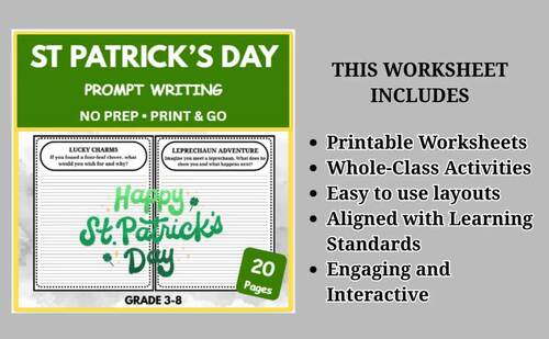 St. Patrick’s Day Creative Writing Prompts | Grades 3–8 | Fun Holiday ...