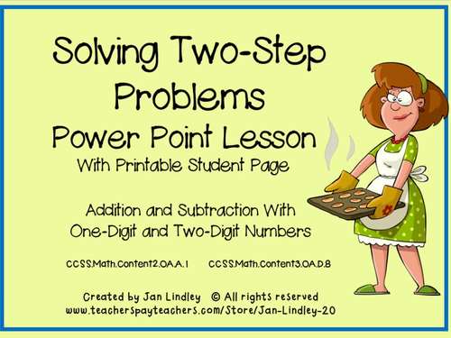 Solving 2-Step Problems Power Point Lesson with Printable Student Page