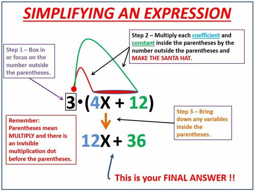Math 1 - Unit 1 - Lesson 3 - Algebraic Expr & Distributive Prop Video & Wrkshts